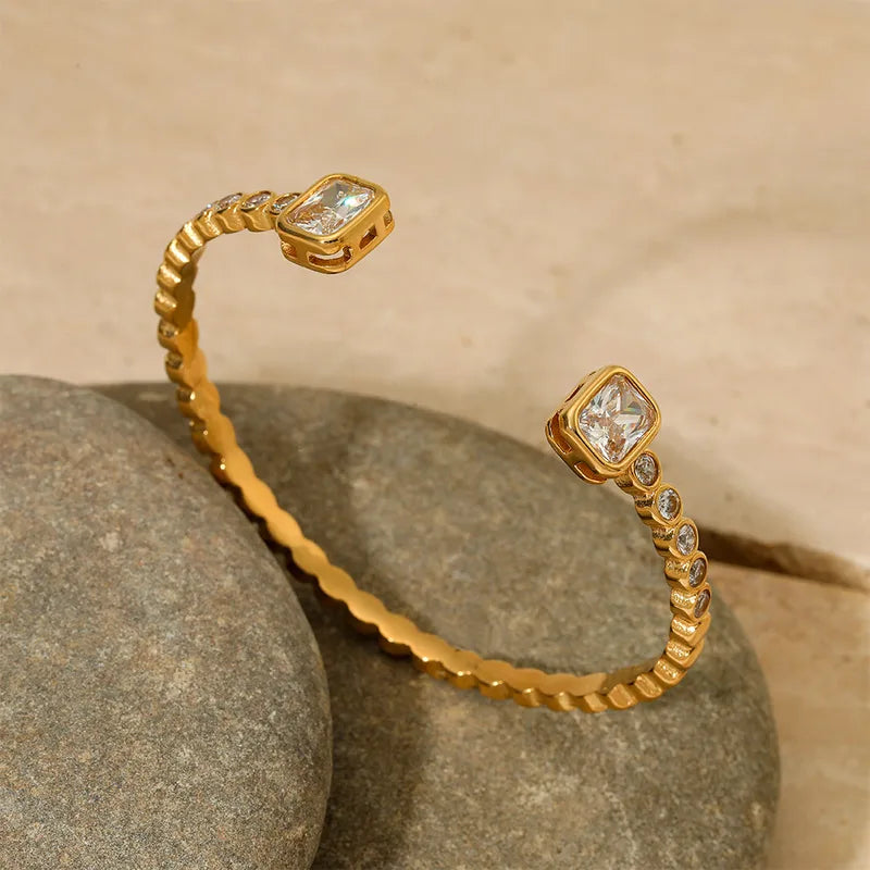 Royale Shine Bangle – 18K Gold Plated Adjustable | The Lilblingz